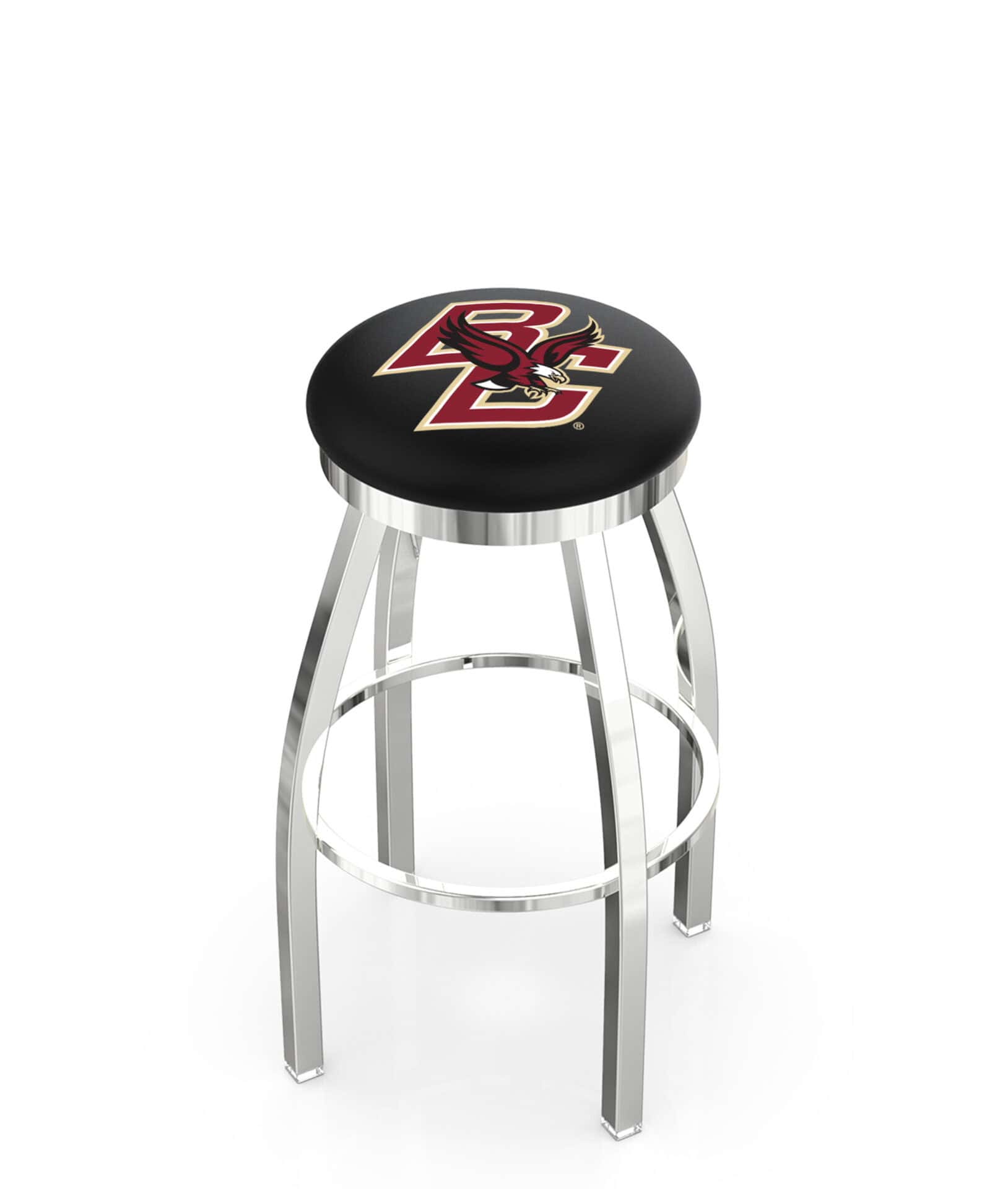 Boston College 25-Inch Swivel Backless Counter Stool w/ Chrome Finish ...