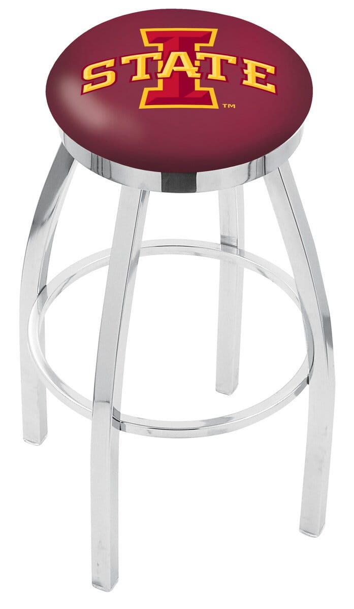 Iowa State University 30-Inch Swivel Backless Bar Stool w/ Chrome ...
