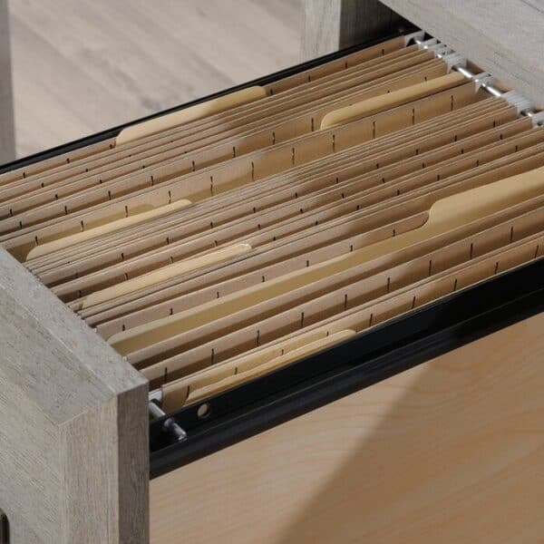 Rustic Light Oak 2 Drawer Storage Office Desk - Cave Supplies