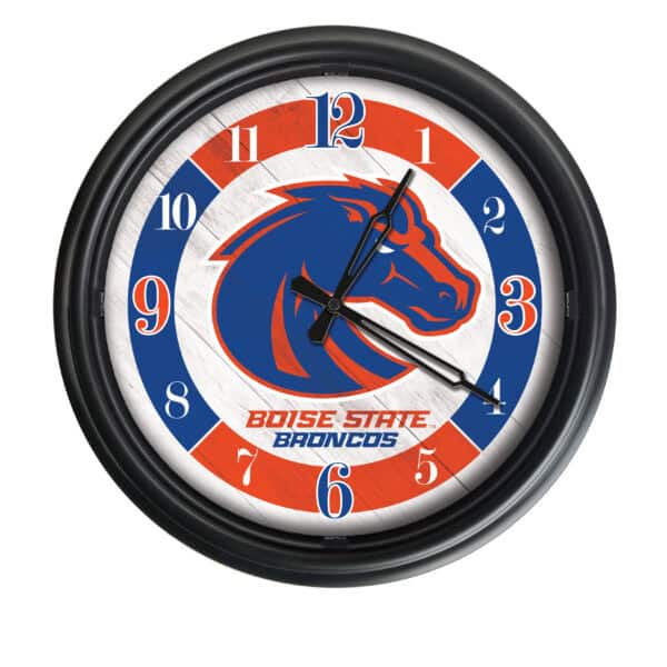 Boise State University 14-Inch Indoor/Outdoor LED Wall Clock in Black ...