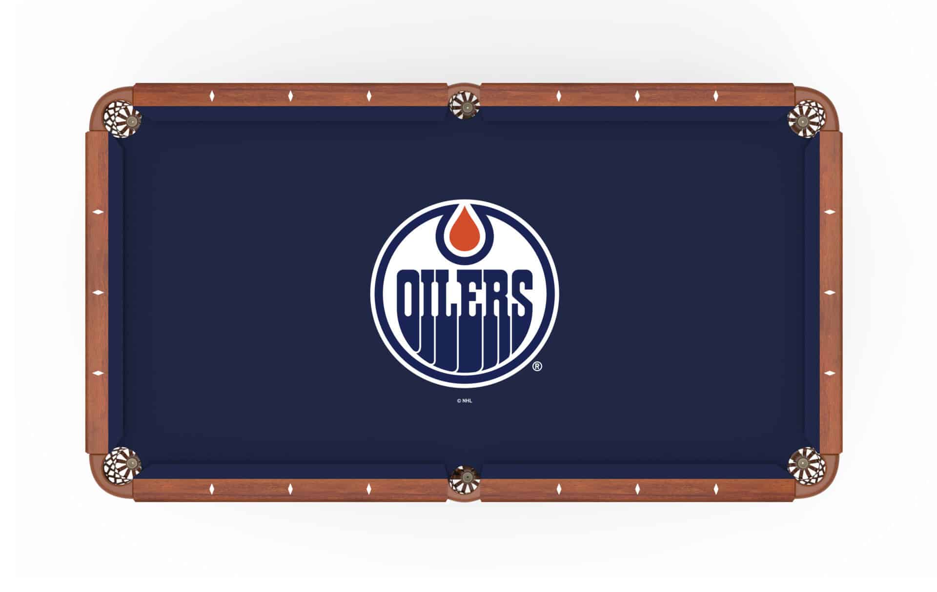 Edmonton Oilers Pool Table with Navajo Finish and Claw Leg - Cave Supplies