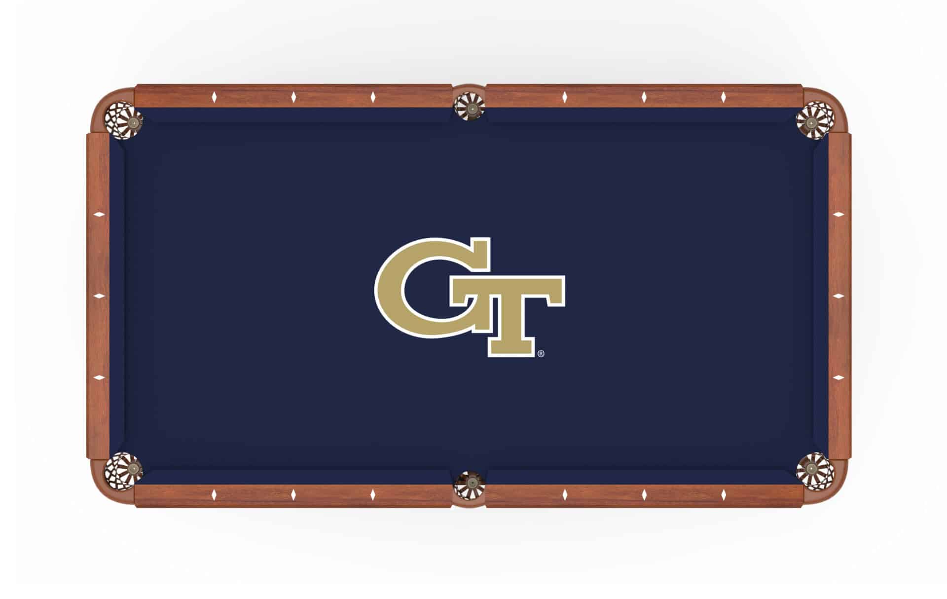 Georgia Tech Pool Table with Navajo Finish and Claw Leg - Cave Supplies