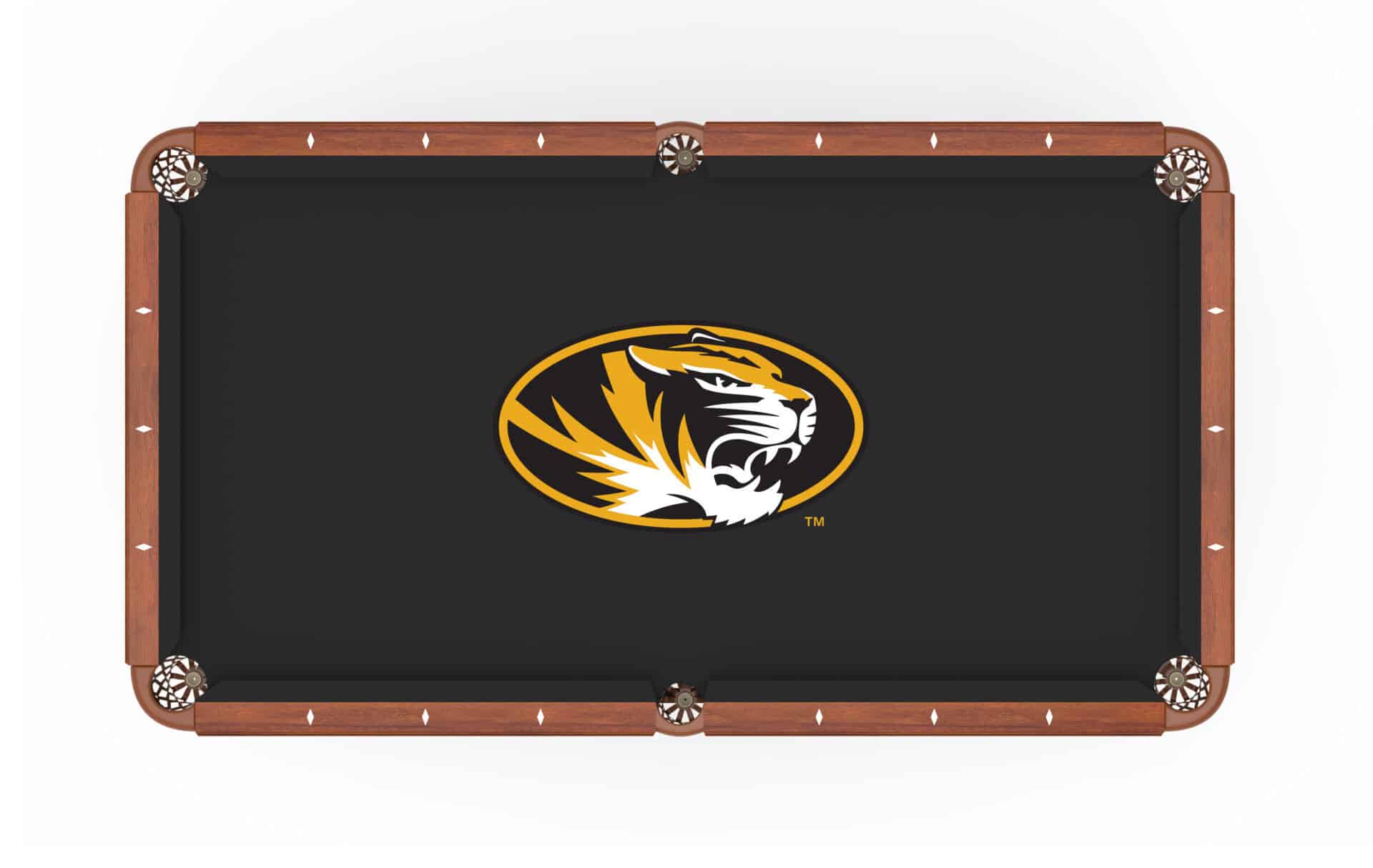 University of Missouri Pool Table with Chardonnay Finish and Claw Leg ...
