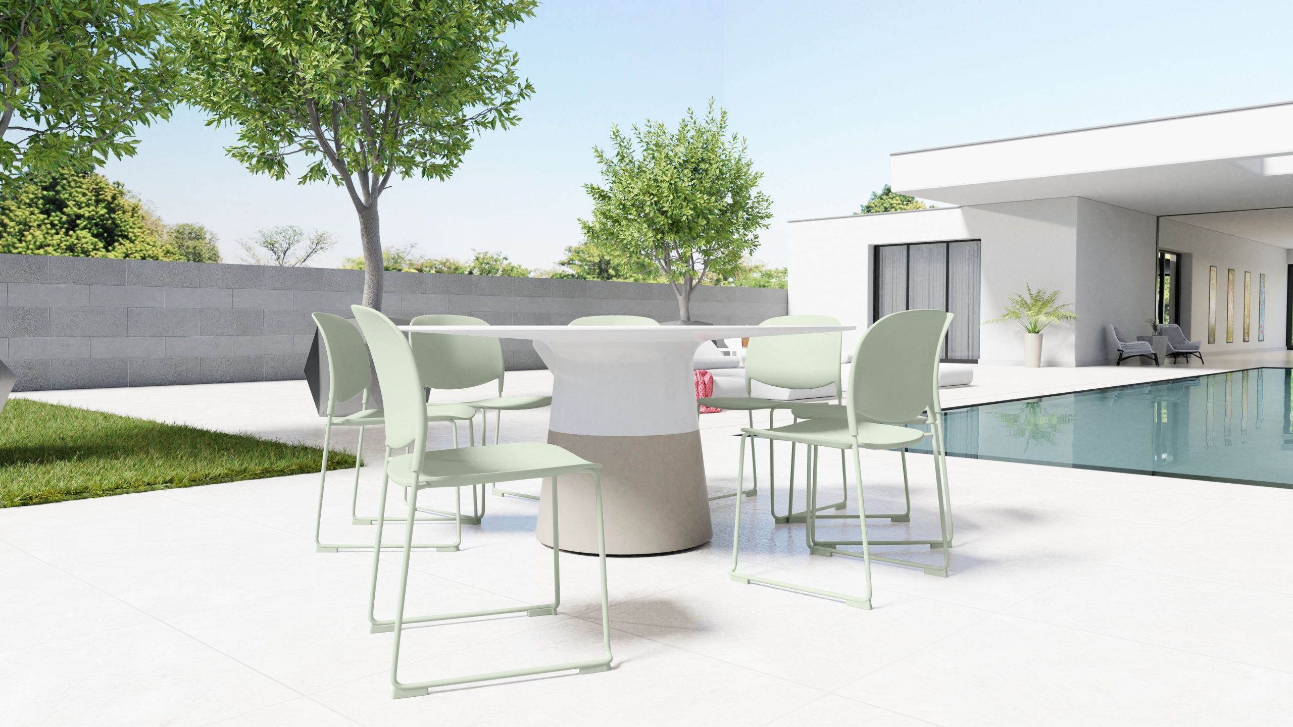 PRINGLE Matcha Stackable Indoor Outdoor Dining Chair - Cave Supplies