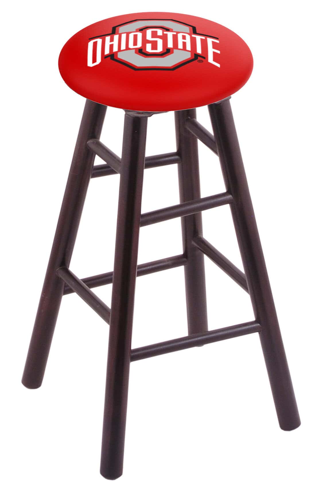 Ohio State University 24" Swivel Maple Counter Stool in Dark Cherry ...