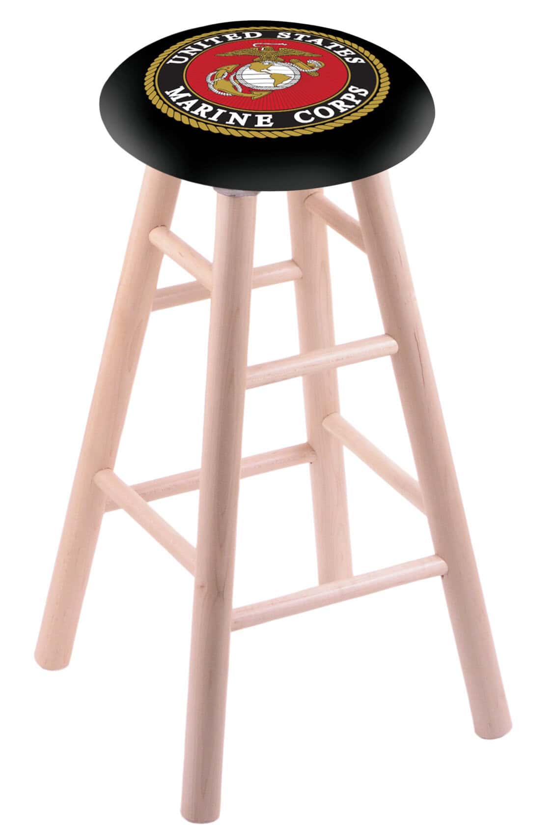 United States Marine Corps 30" Swivel Maple Bar Stool in Natural Finish ...