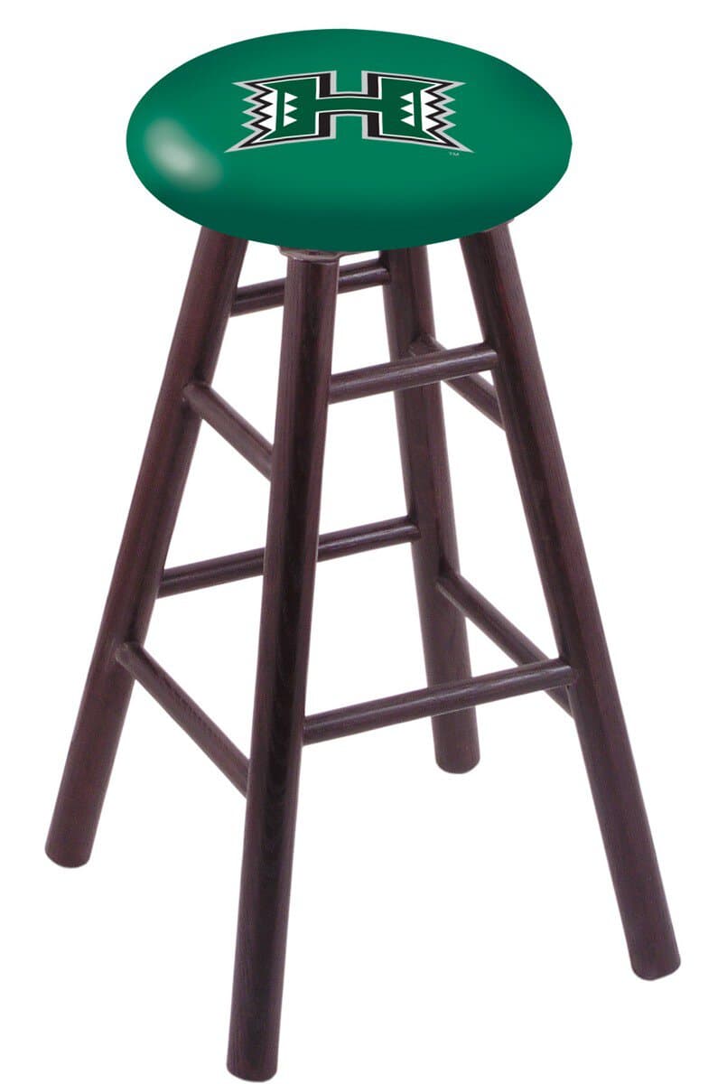 University of Hawaii 36" Swivel Oak Extra Tall Bar Stool in Dark Cherry ...