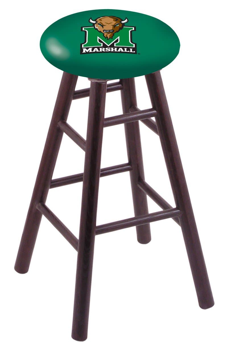 Marshall University 36" Swivel Oak Extra Tall Bar Stool in Dark Cherry ...