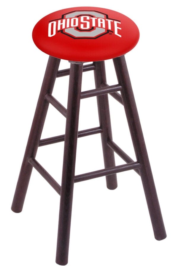 Ohio State University 24" Swivel Oak Counter Stool in Dark Cherry ...