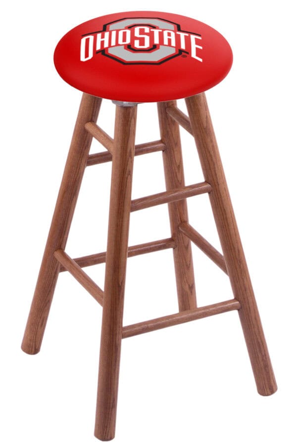 Ohio State University 24" Swivel Oak Counter Stool in Medium Finish ...