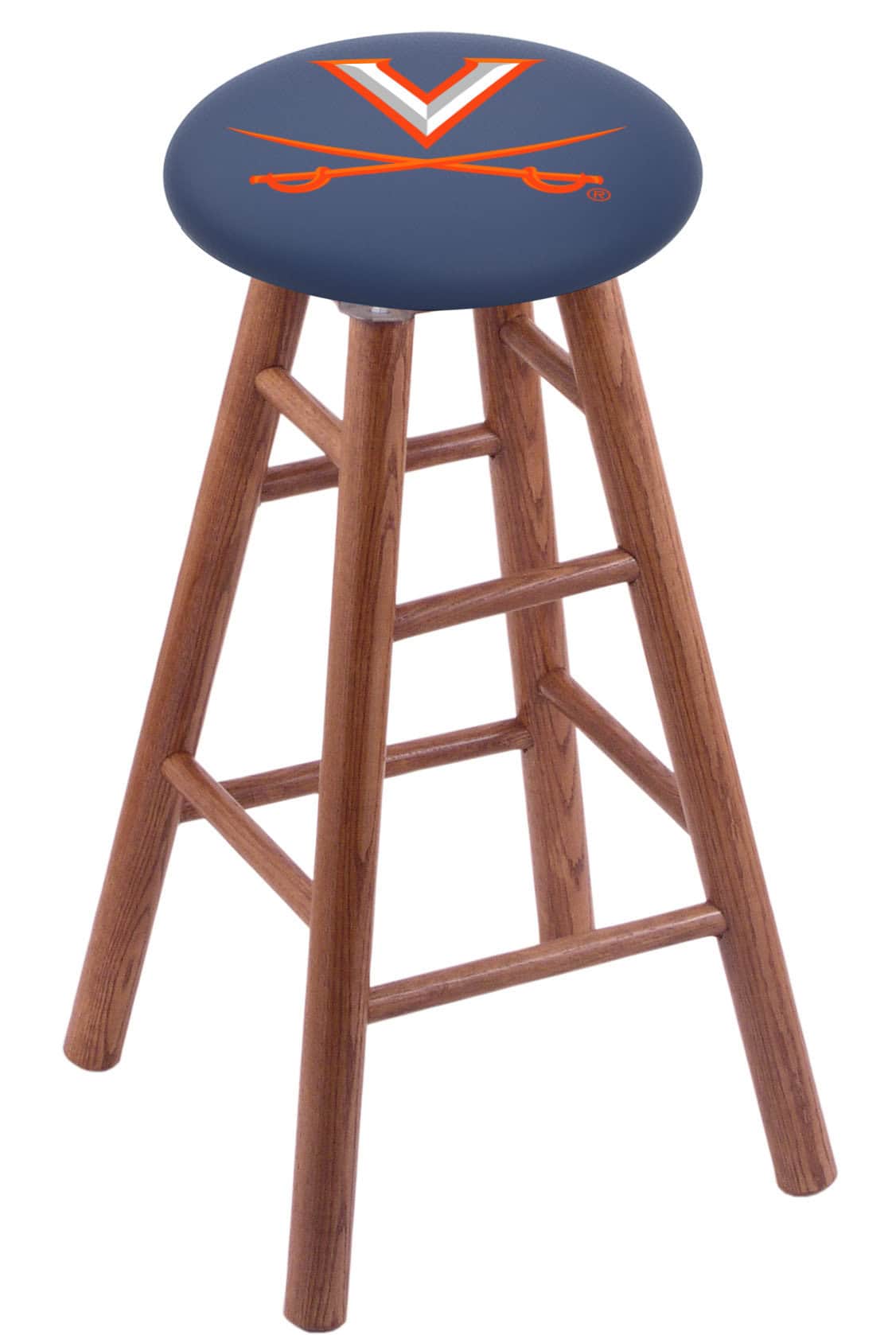 University of Virginia 30" Swivel Oak Bar Stool in Medium Finish - Cave ...