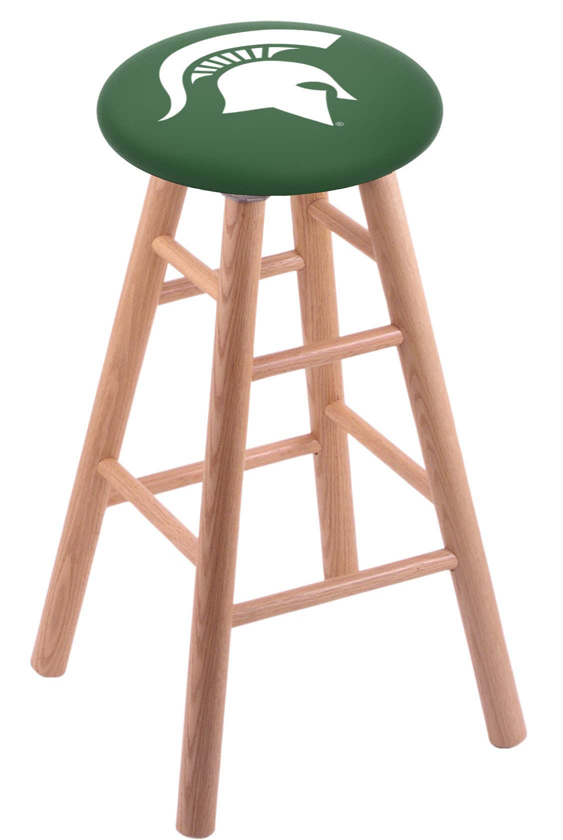 Michigan State University 30" Swivel Oak Bar Stool in Natural Finish ...