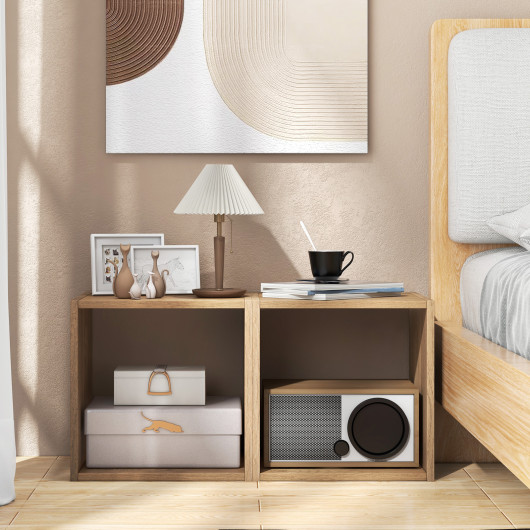 Stackable 2-Cube Modular Bookcase for Living Room or Office - Cave Supplies