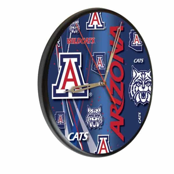 University of Arizona 13-Inch Solid Wood Clock in Black - Cave Supplies