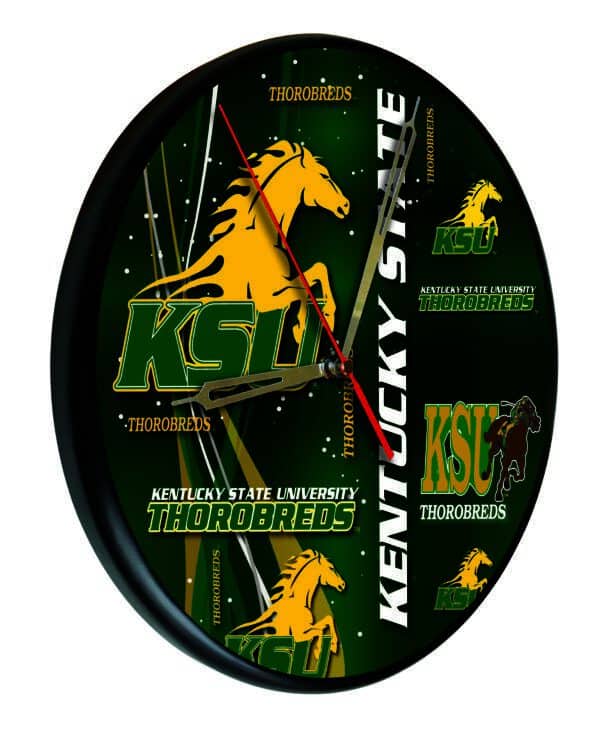 Kentucky State University 13-Inch Solid Wood Clock in Black - Cave Supplies