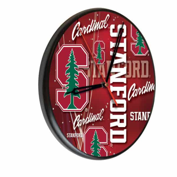 Stanford University 13-Inch Solid Wood Clock in Black - Cave Supplies
