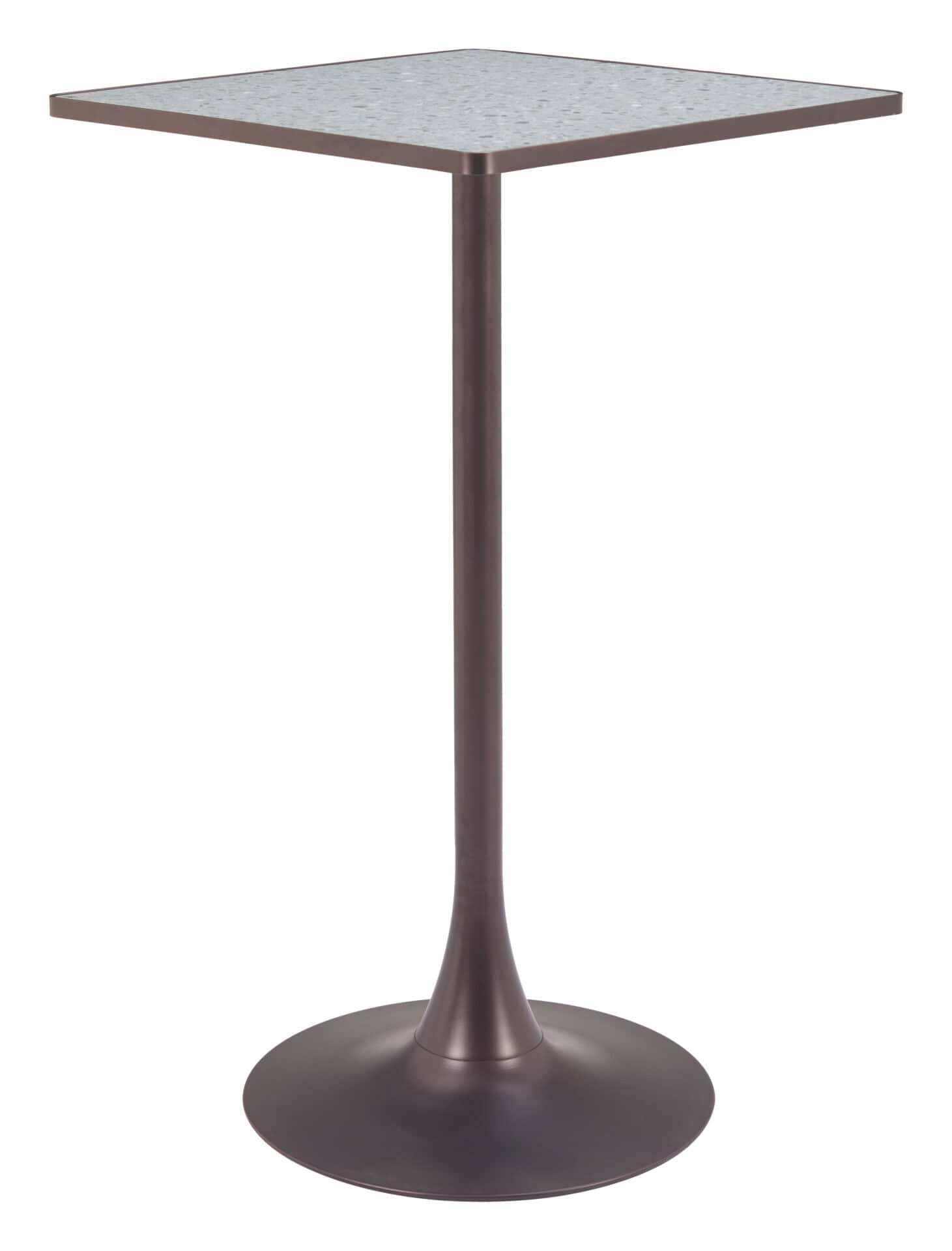 Gray & Bronze Square Bar Table, Modern Design, Seats 2 - Cave Supplies