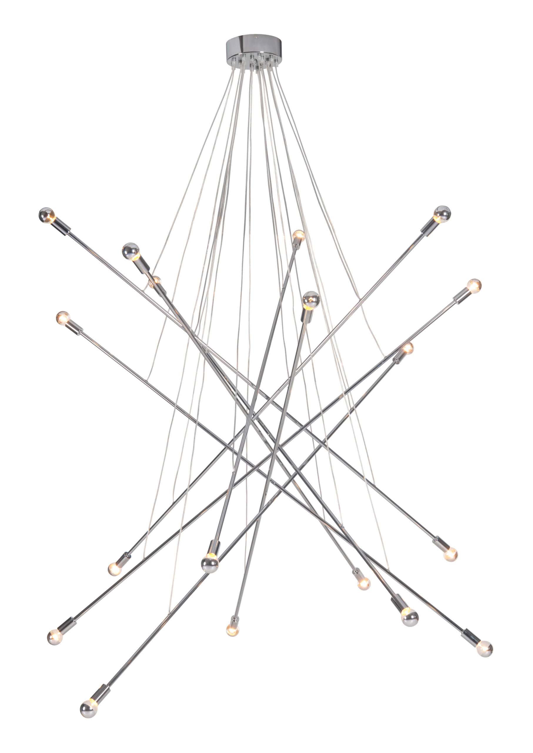 Modern Chrome Ceiling Lamp with Elegant Criss-Cross Design and Bulbs ...