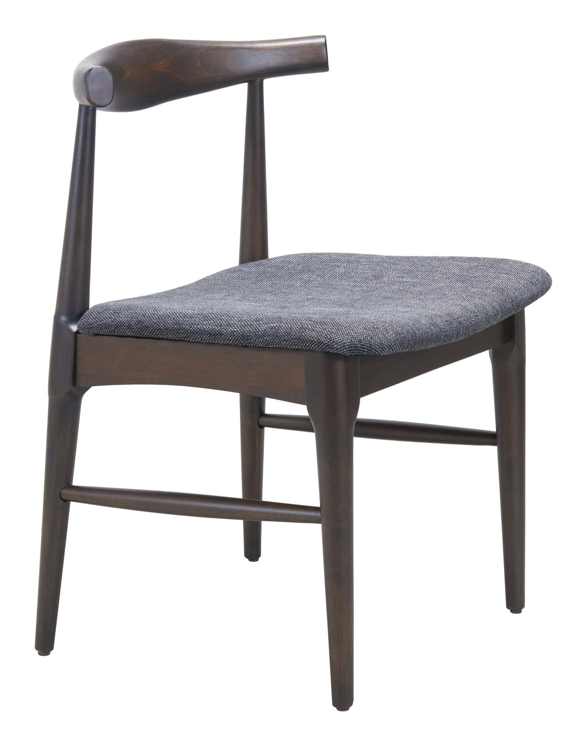 Modern Gray and Espresso Dining Chairs with Rubberwood Legs (Set of 2 ...