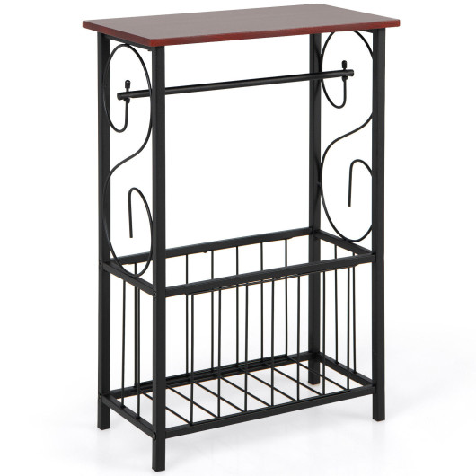 Narrow Side Table with Storage Basket and Removable Rack - Cave Supplies