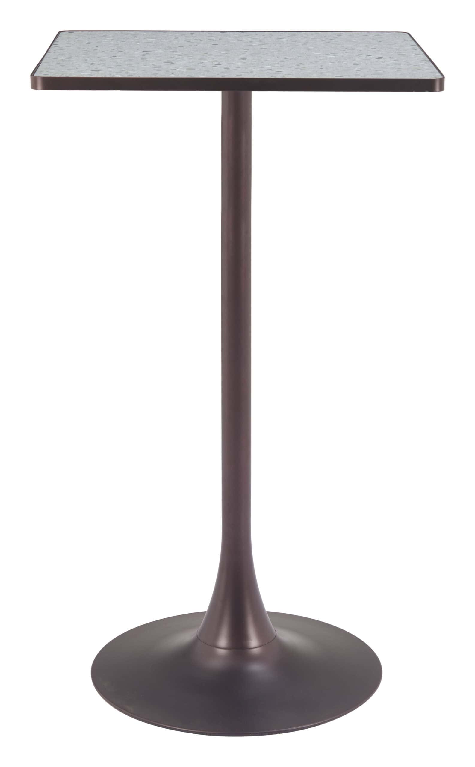 Gray & Bronze Square Bar Table, Modern Design, Seats 2 - Cave Supplies