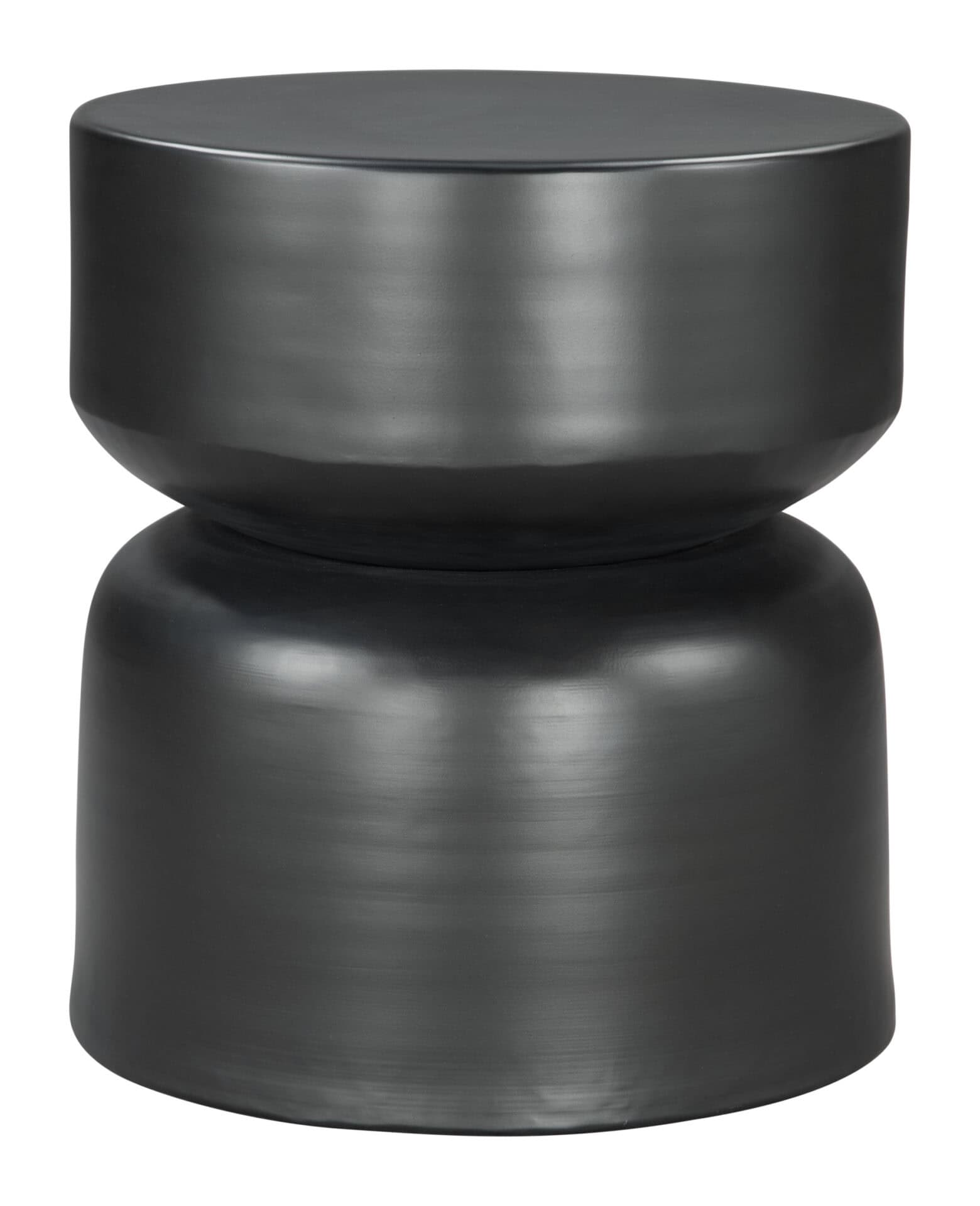 Black Steel Round Side Table with Minimalist Design - Cave Supplies