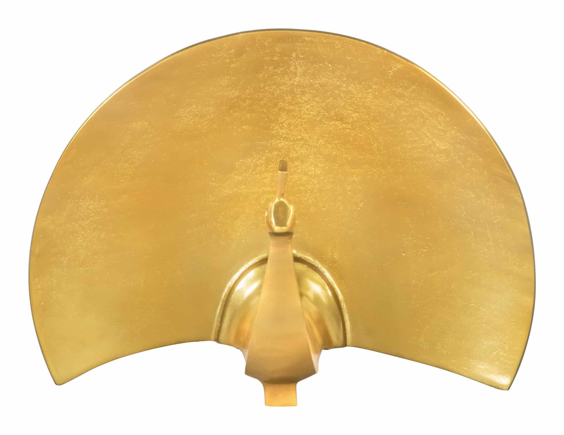 Golden Peacock Aluminum Table Art – Elegant Home Decor Piece - Cave ...