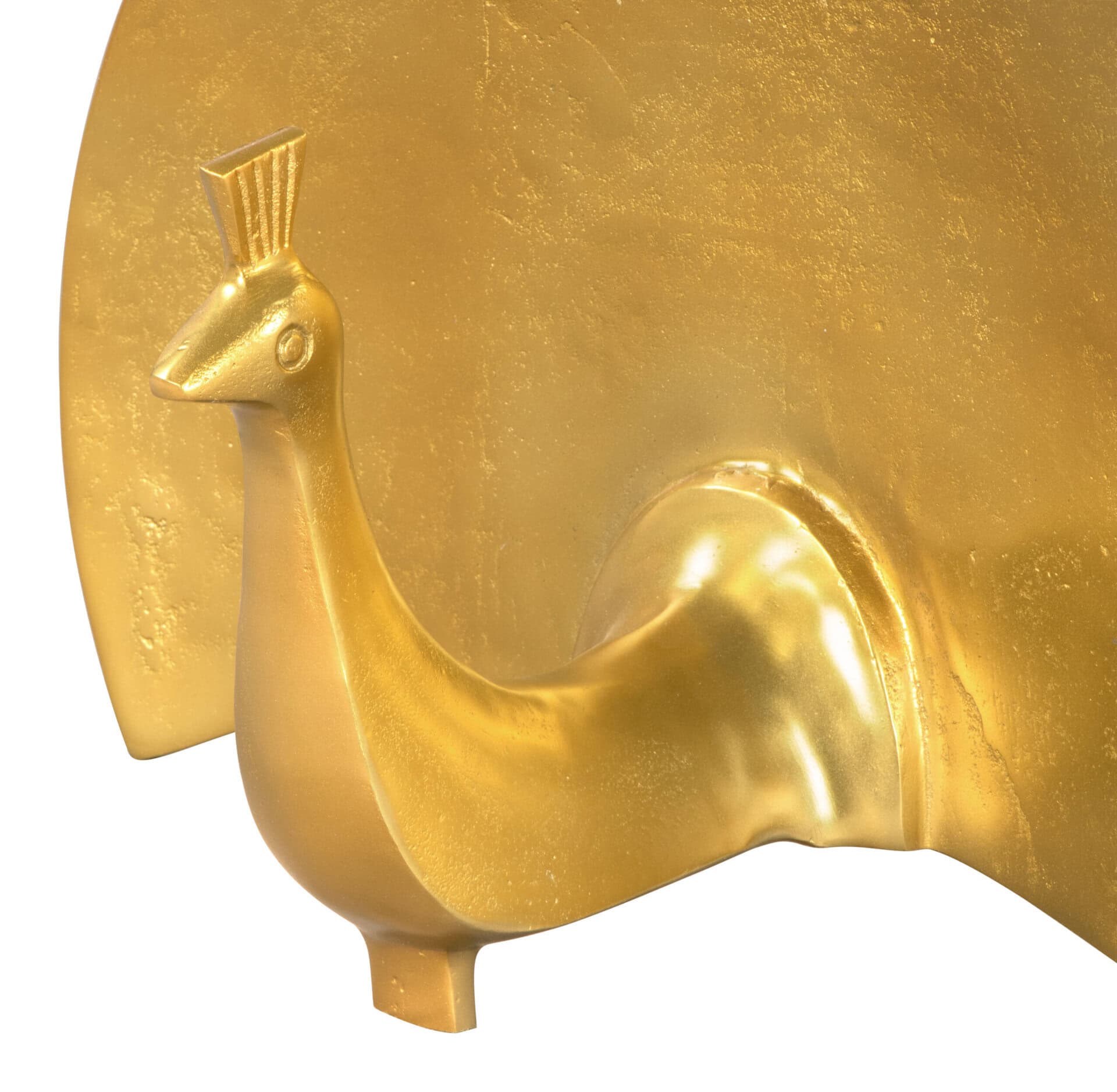 Golden Peacock Aluminum Table Art – Elegant Home Decor Piece - Cave ...