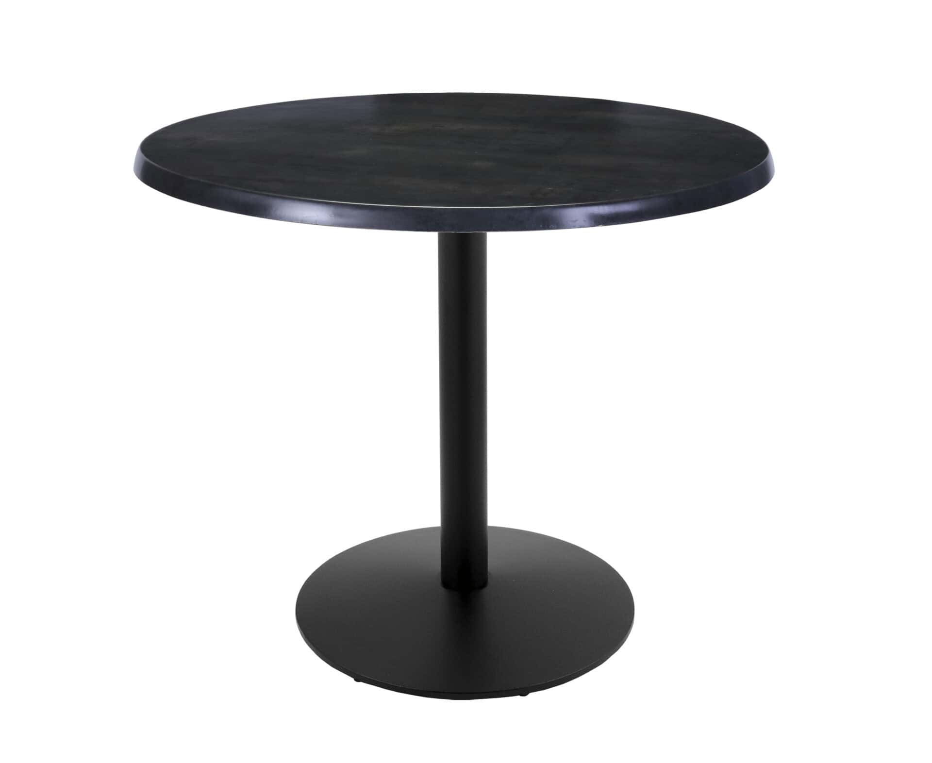 36-Inch Tall Indoor/Outdoor Table with 36-Inch Diameter Black Steel ...