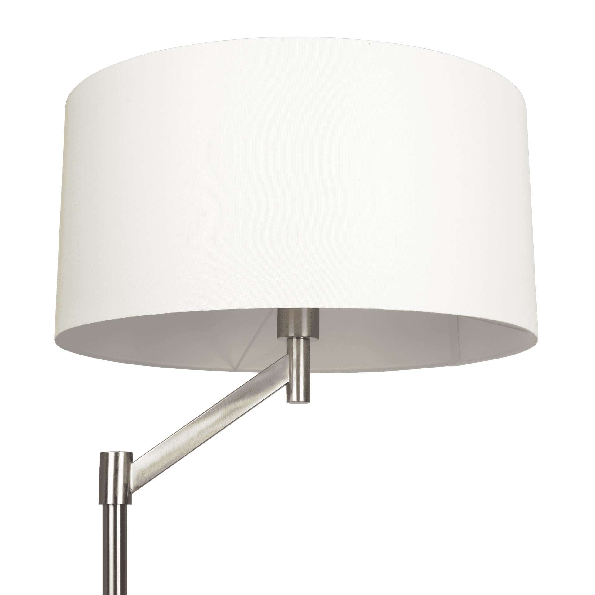 White Brushed Nickel Floor Lamp with Rotary Switch and Shade - Cave ...