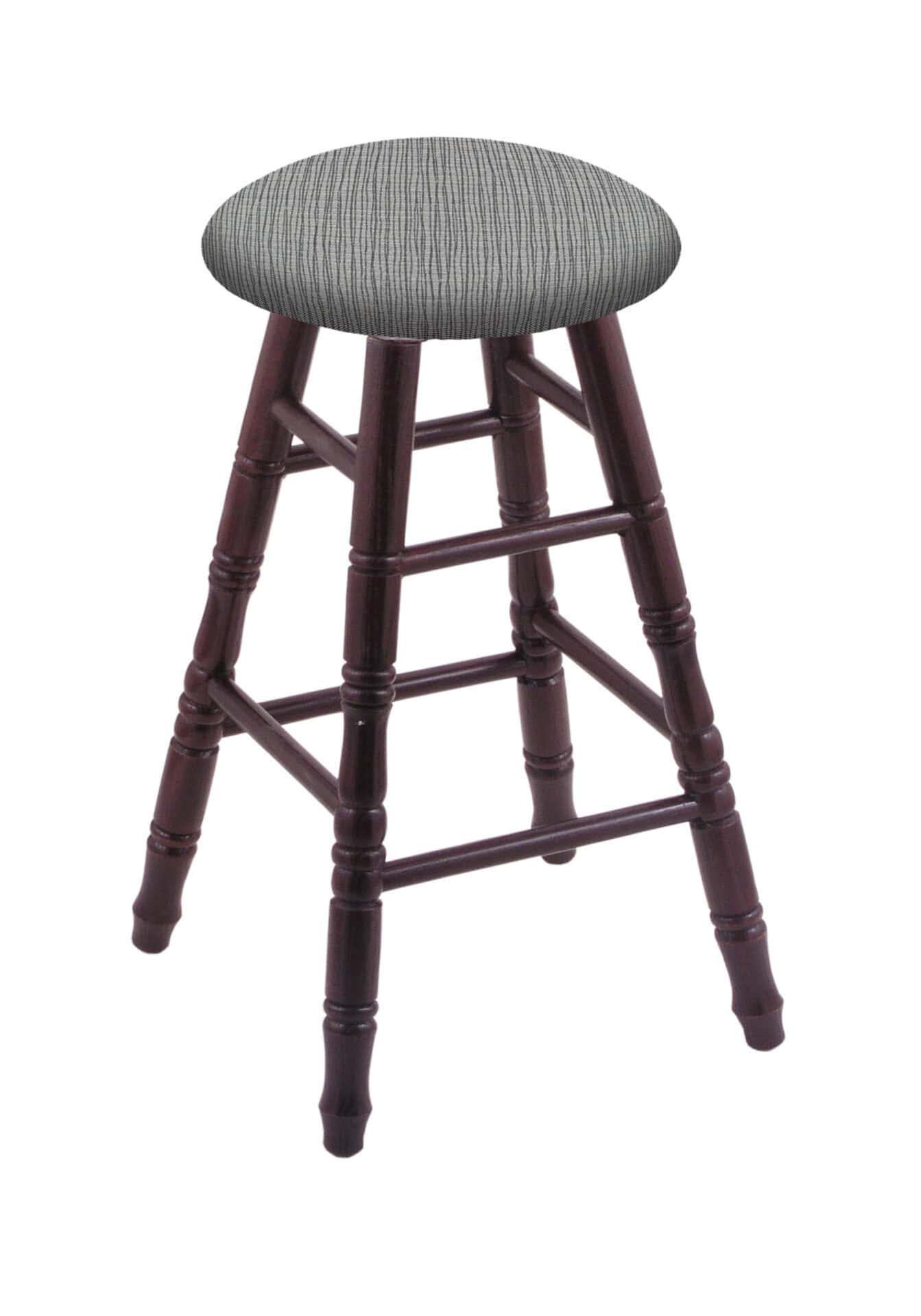 Oak 30-Inch Backless Bar Stool with Dark Cherry Finish, Turned Leg, and ...